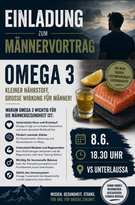 Männervortrag - Omega 3 | kleiner Nährstoff, große Wirkung für Männer